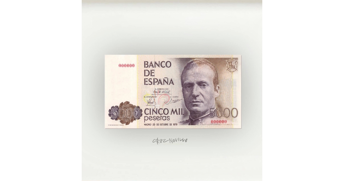 Billete original 5000 pesetas, obra de Cruz Novillo.
