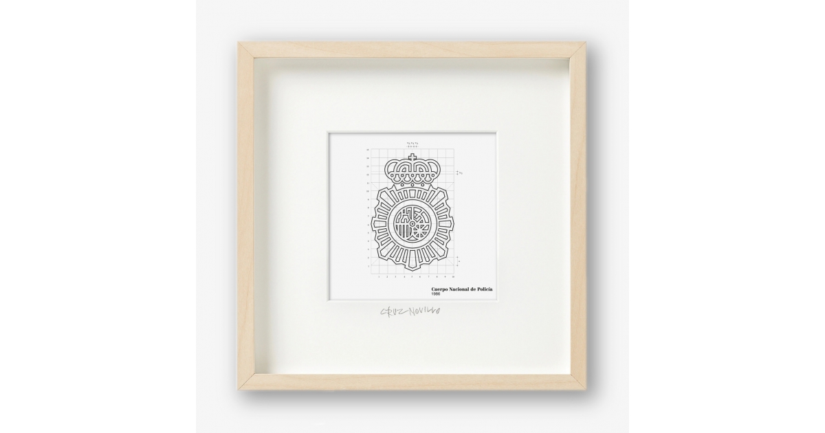 Print dibujo policía, obra de Cruz Novillo.